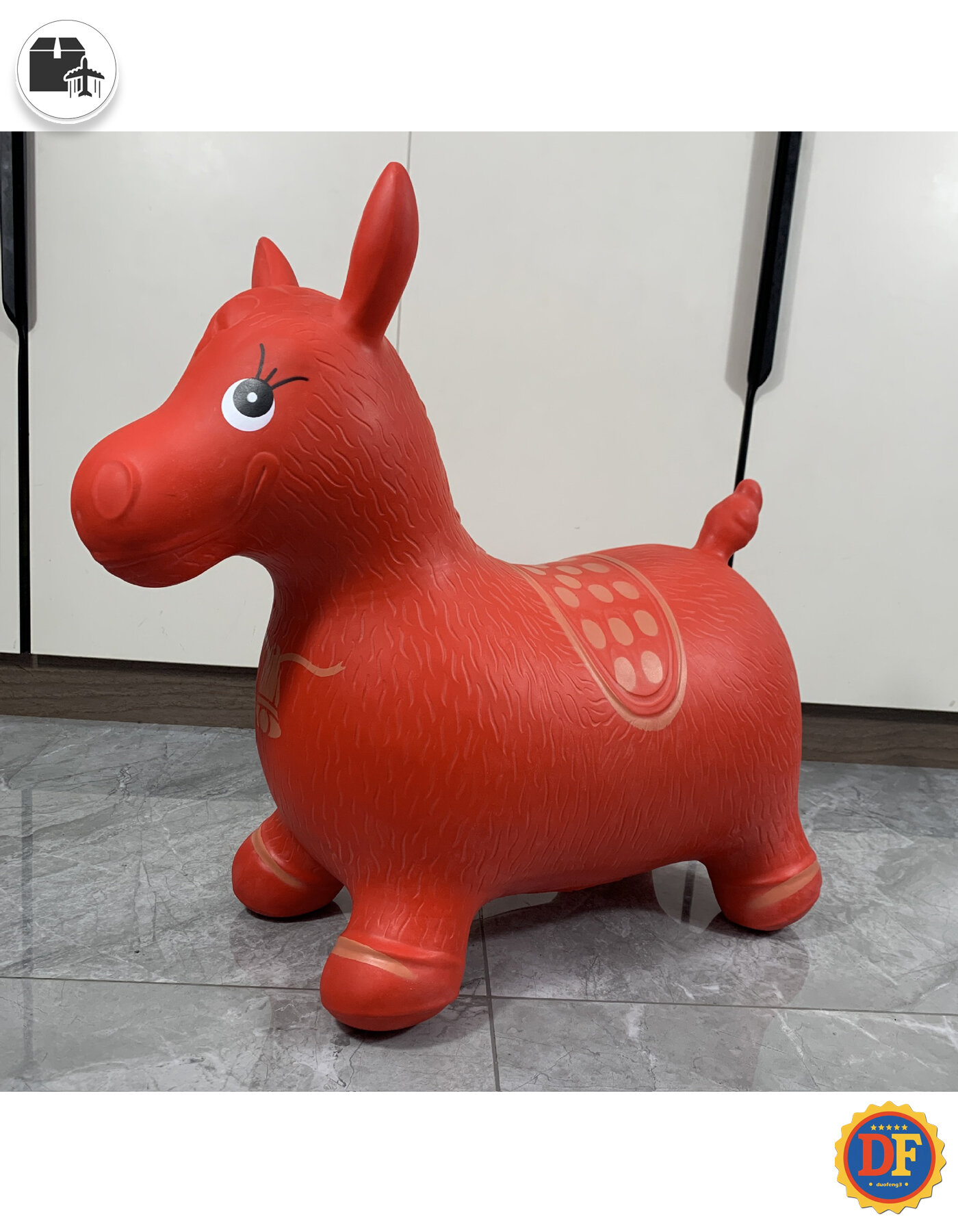 Детская надувная лошадка-ишак — 6 дизайнов для активных игр с помпой в подарок，Рыжий конь