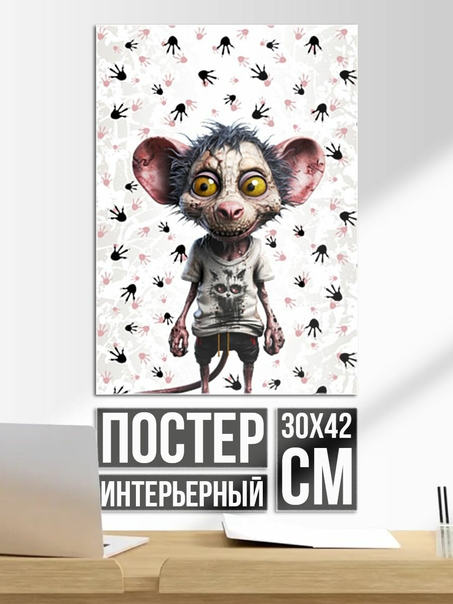 Постер на стену Зомби - крыса