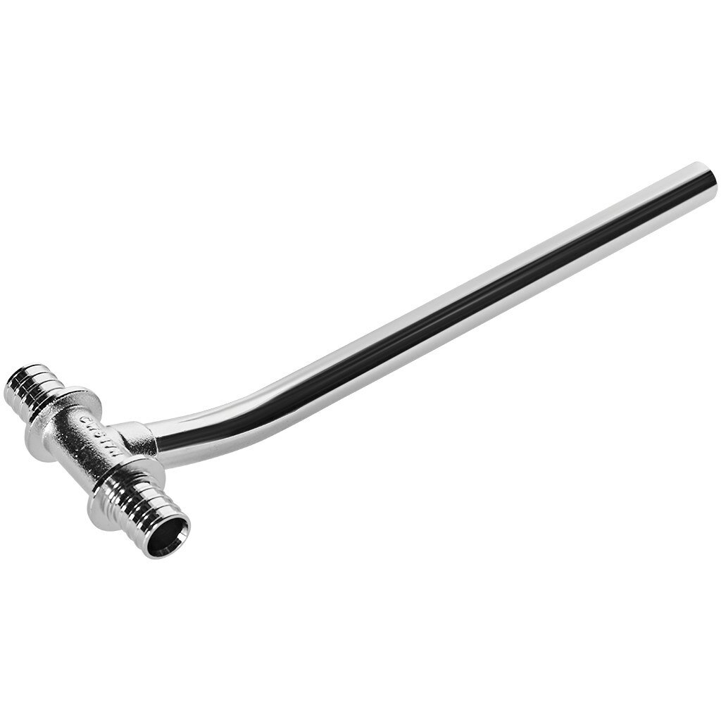 Трубка для подключения радиатора, Т-образная 20 х 15 х 20, L = 250 мм для труб PEX аксиальная ROMMER