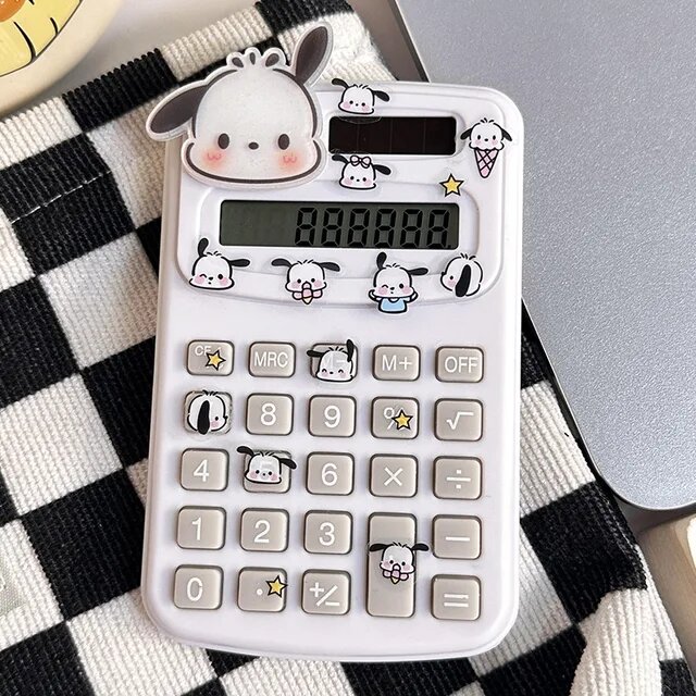 Мини-калькулятор Sanrio, милый 8-разрядный калькулятор Hello Kitty Cinnamon Dog, портативные мультяшные офисные и школьные принадлежности, подарок.