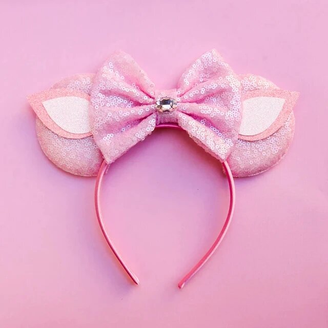 Повязки на голову с ушками Микки Мауса от Disney, аксессуары для волос для вечеринок для девочек и женщин, повязки на голову с Минни Маус, детские повязки на голову с бантиками и пайетками, подарки.