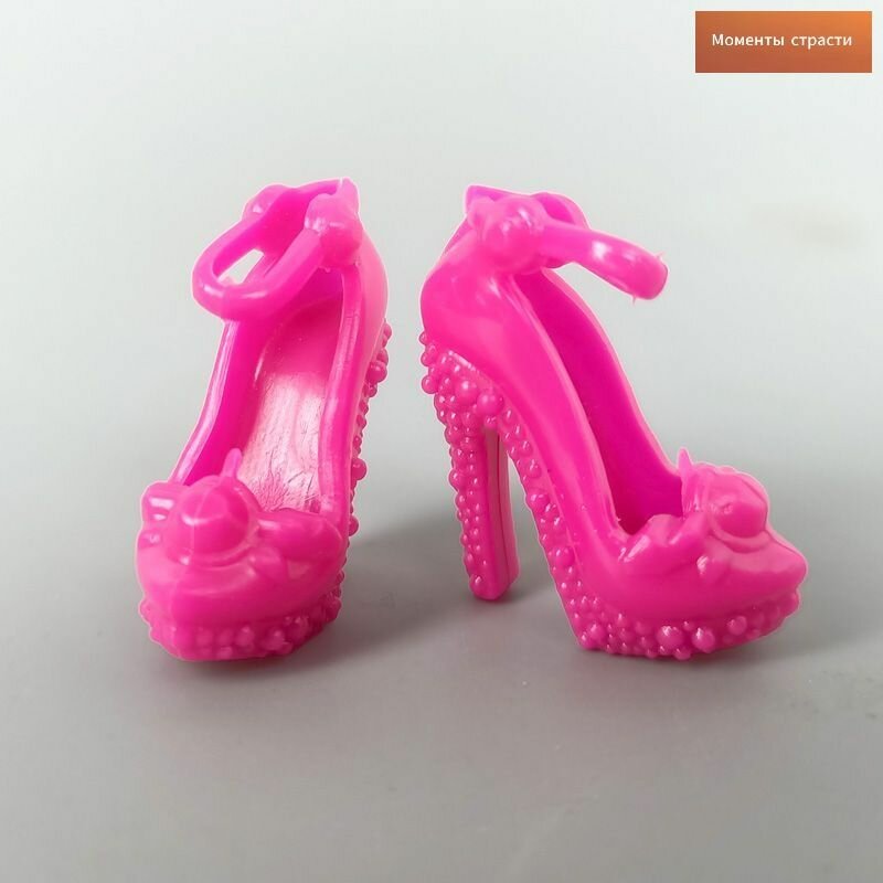 Эксклюзивный набор из 5 пар ярких туфель для куклы Барби на каблуке