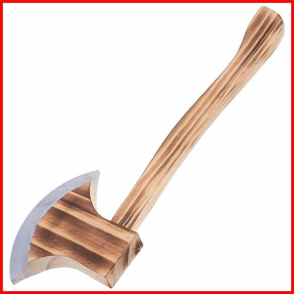 Светло-коричневая деревянная игрушка-топор для детских игр