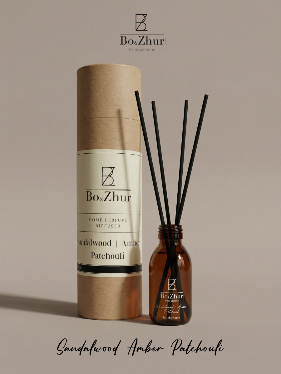 Ароматический диффузор Bo&Zhur SANDALWOOD, с палочками, 100мл