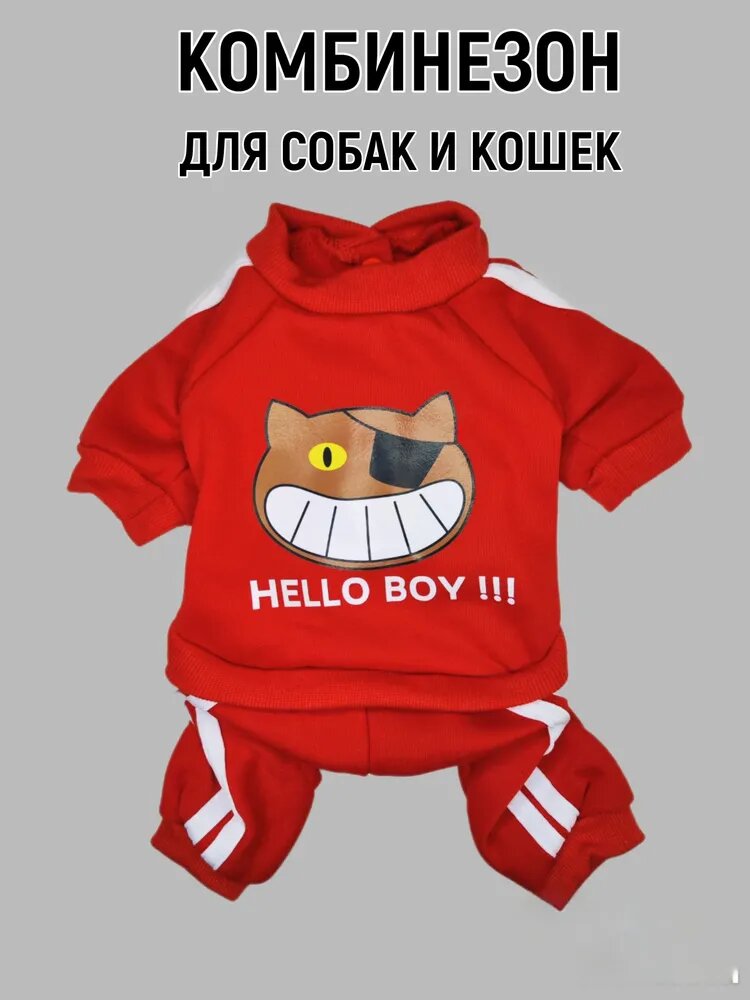 Костюм для собак и кошек Котик. Размер S. Длина спины 21-24 см. Комбинезон мелких пород флисовый.