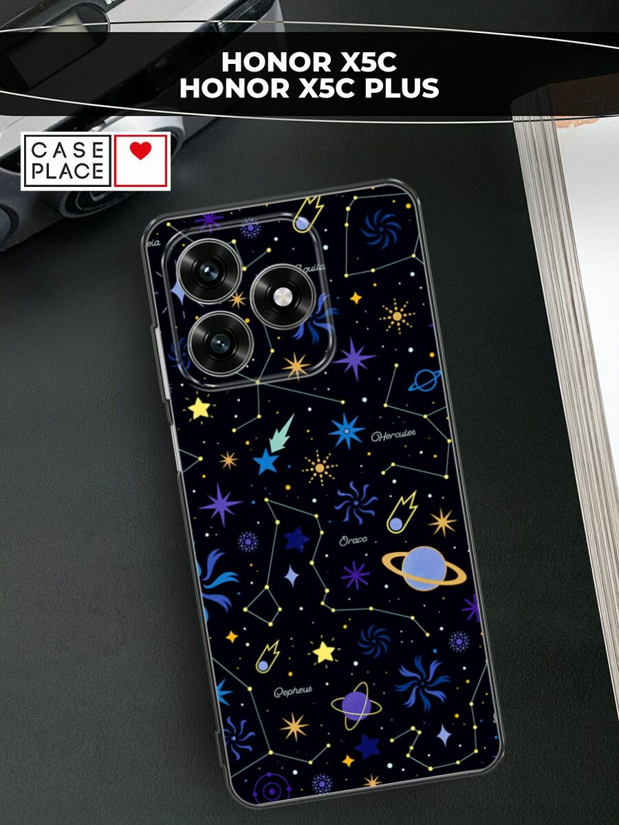 Чехол на Honor X5c/X5c Plus / Хонор X5c/X5c Плюс с принтом Цветной космос