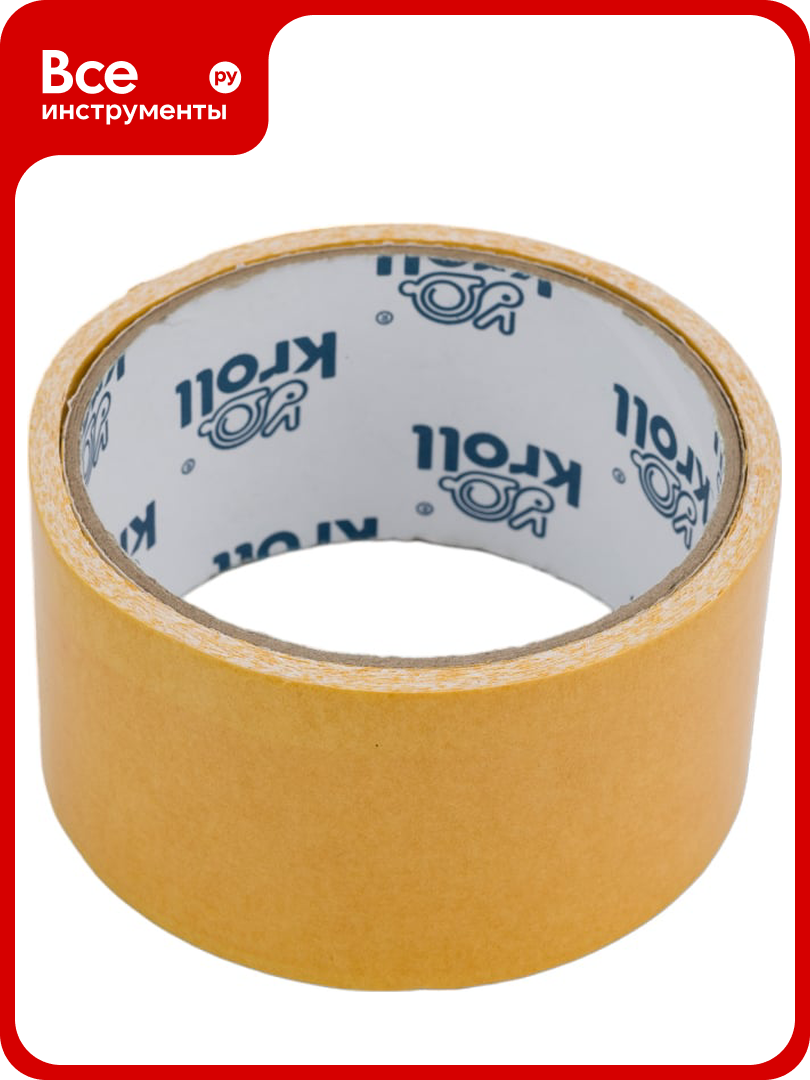 Двусторонняя клейкая лента KROLL ткань/pvc, морозостойкая, бесшумная, с синтетическим каучуком