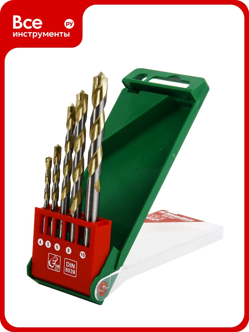 Набор сверл по камню Flex 202-904 DR №4 (5 шт; 4-10 мм) HAMMER 30785