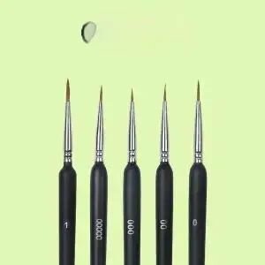 Набор кисточек для моделизма 5 шт, инструменты разных размеров для базовой покраски и детализации