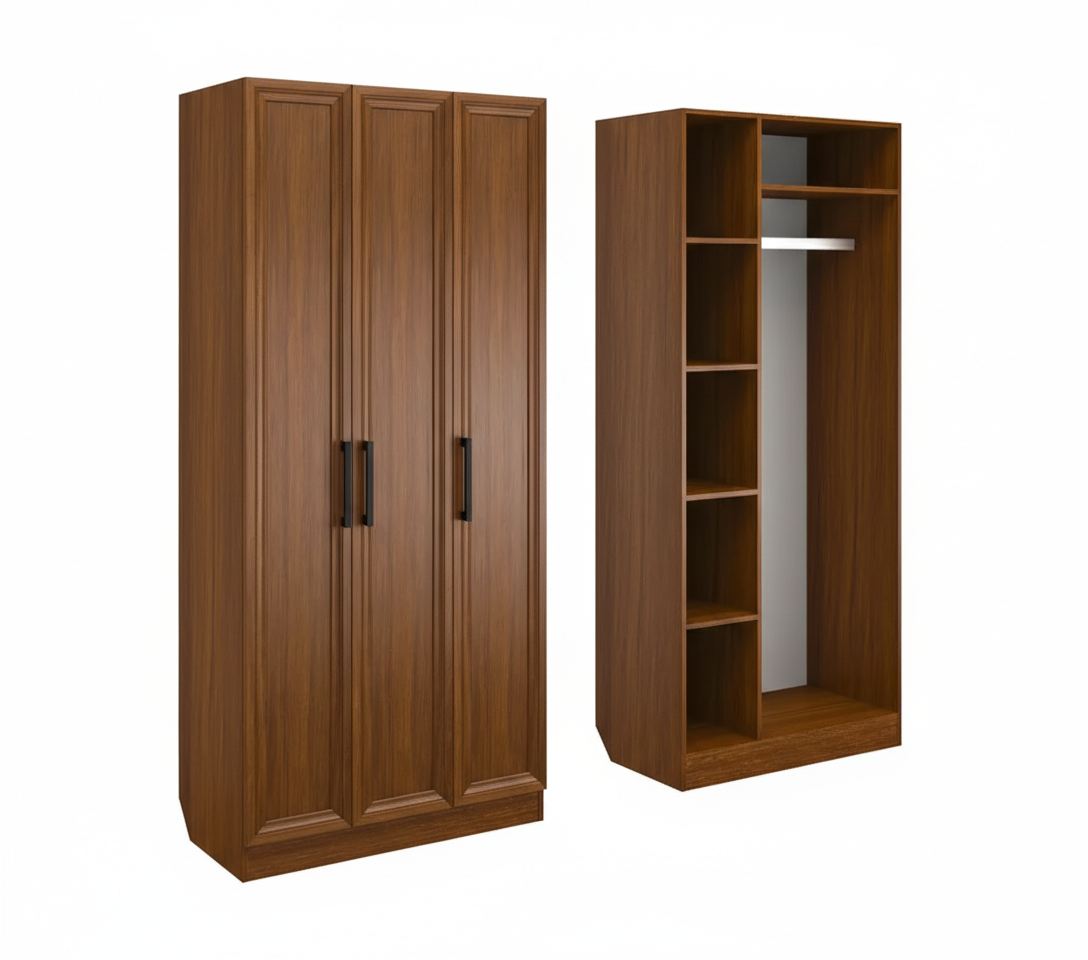 Шкаф распашной, гардероб, шкаф для одежды ШК-3/7 110/210/52 Орех