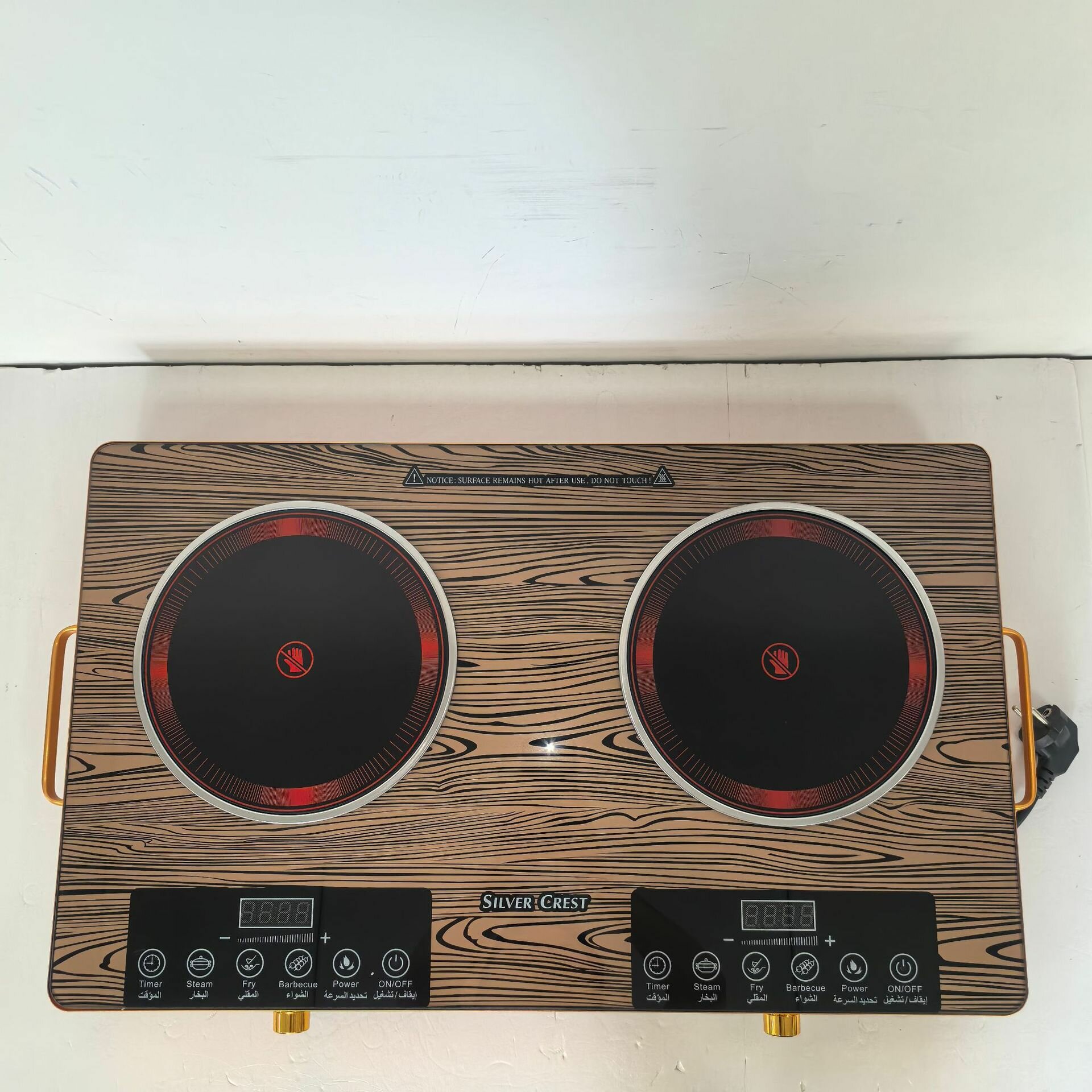 2026 Кросс-бордерная умная двойная керамическая плита, электрическая керамическая плита с двумя конфорками, многофункциональная, высокая мощность, таймер, нагрев, индукционная плита, регулируемая температура для домашнего использования