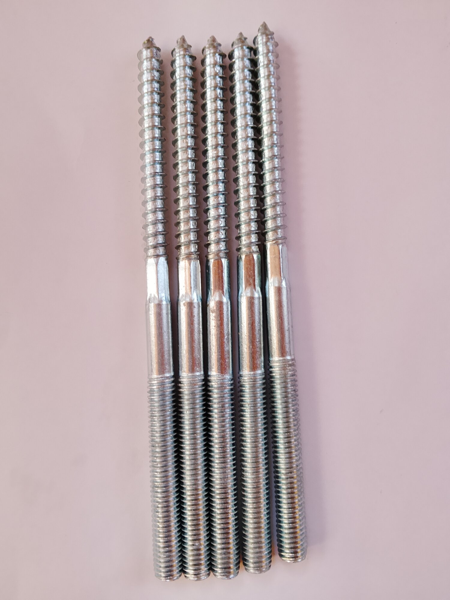 Шпилька сантехническая, оцинкованная, М8, длина 140 мм, комплект 5 шт.