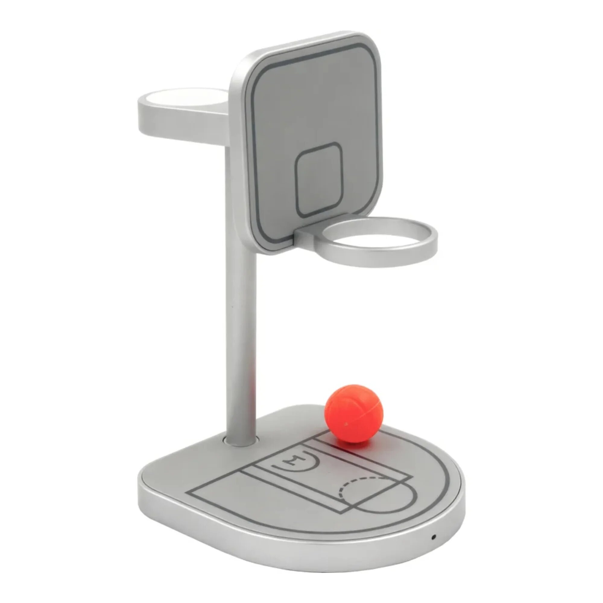 Беспроводная зарядка Magssory Basketball silver for apple 3in1 с магнитами/qi2