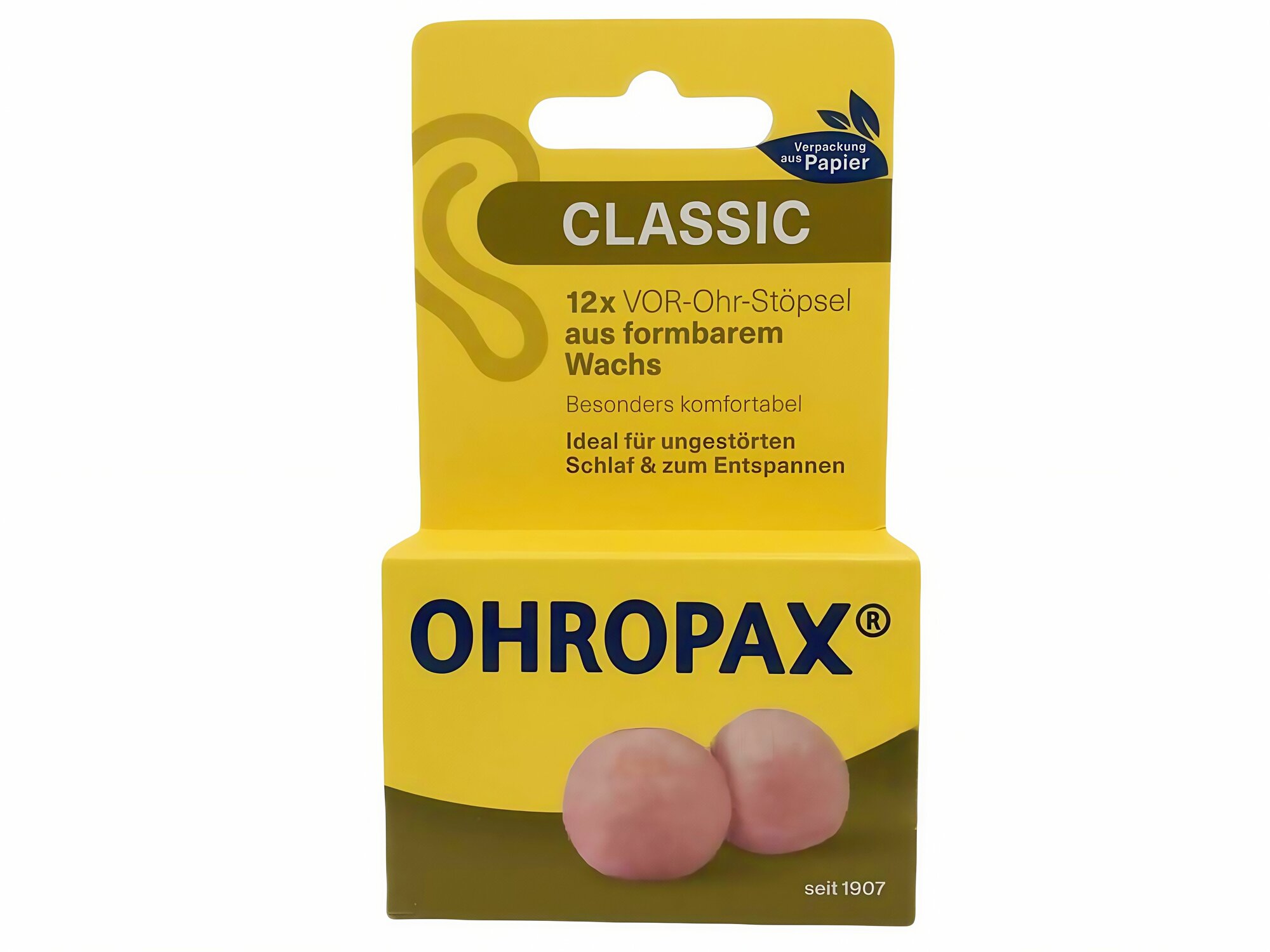Беруши OHROPAX Classic, восковые, шумоподавление 22 дБ, 12 штук
