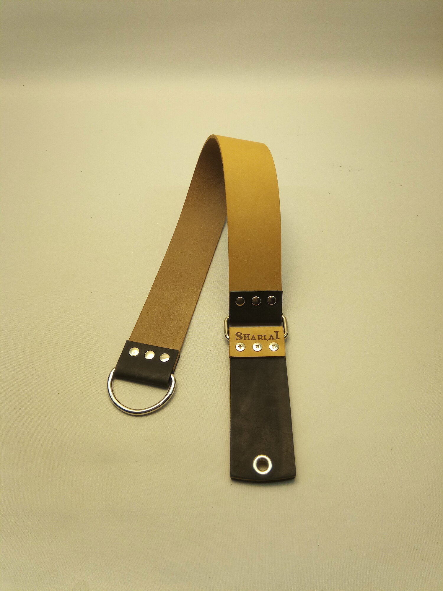 Р-058 Ремень для правки - доводки опасных бритв, ножей. (кожа 3 - 3.2мм. натуральный)