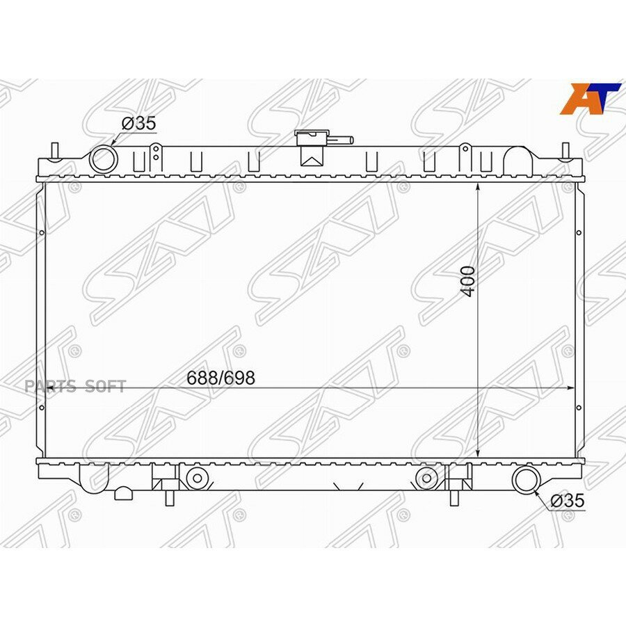 Радиатор Infiniti I30 95-99 / Nissan Cefiro 94-00 от официального дистрибьютора, SAT, артикул SGNS000432