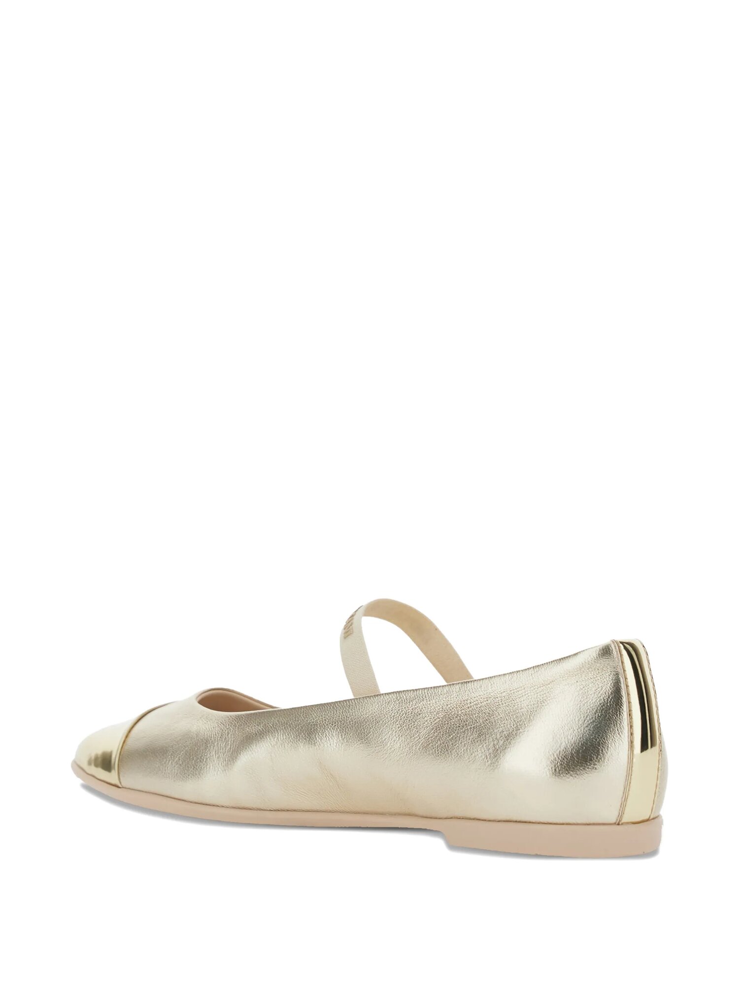 Балетки EMPORIO ARMANI Metallic cap-toe ballerinas, размер 34, , золотистый — фото 1