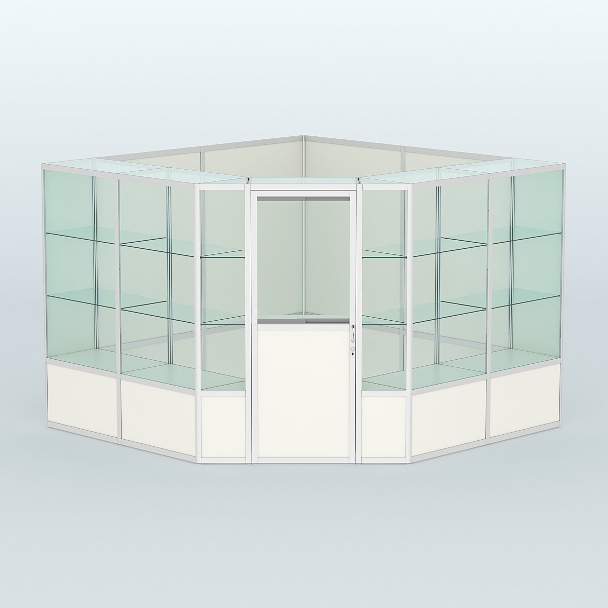 Павильон из профиля угловой №8б (9 кв. м), Белый