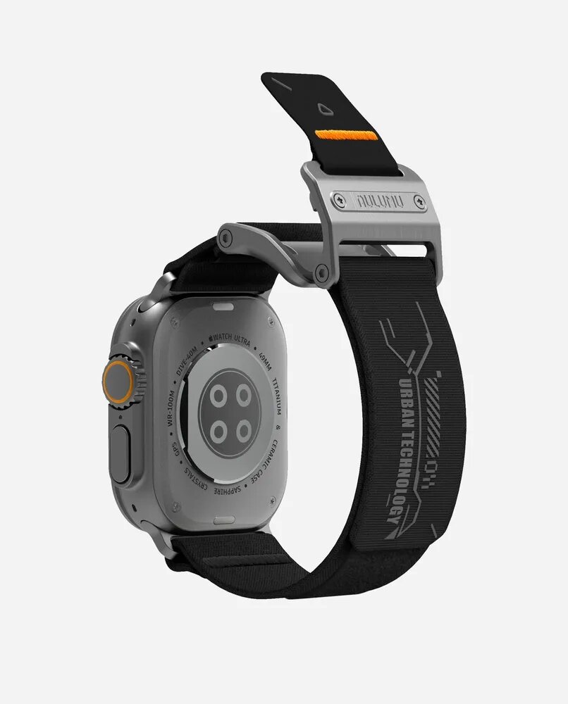 Ремешок для смарт-часов Aulumu A11 текстильный серый для Apple Watch 42mm, 44mm, 45mm, 49mm — фото 1