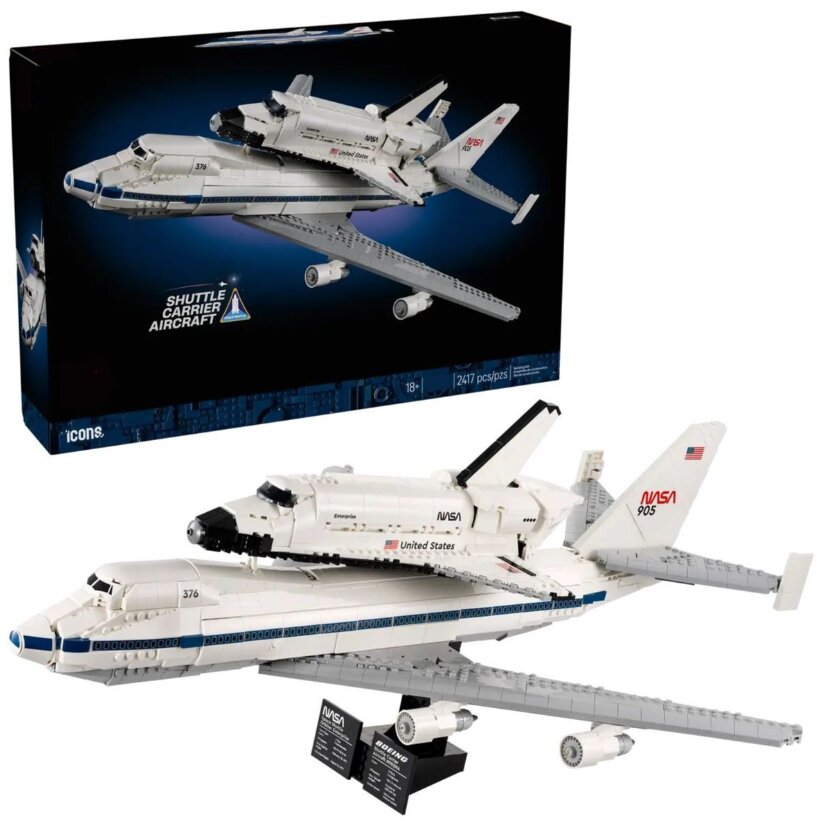 Конструктор Самолет-носитель и шаттл 2417 деталей, серия Космос, 18+