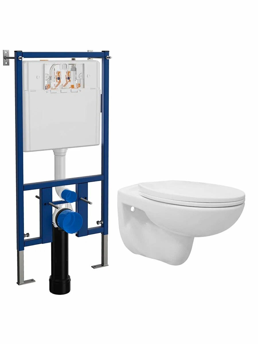 Инсталляция с унитазом комплект 2 в 1 LORANTO ALFA: инсталляция + унитаз Fredo 4501+CS-WH8005