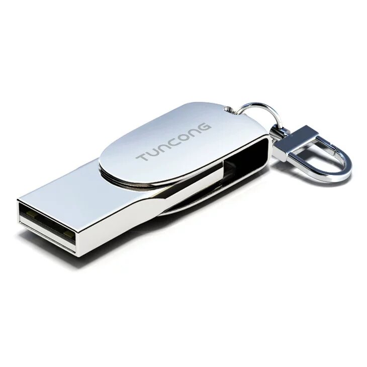 USB-накопитель 64 ГБ, совместимый с Type-C, серебристый, для телефона, ноутбука, автомобильного ТВ, системы