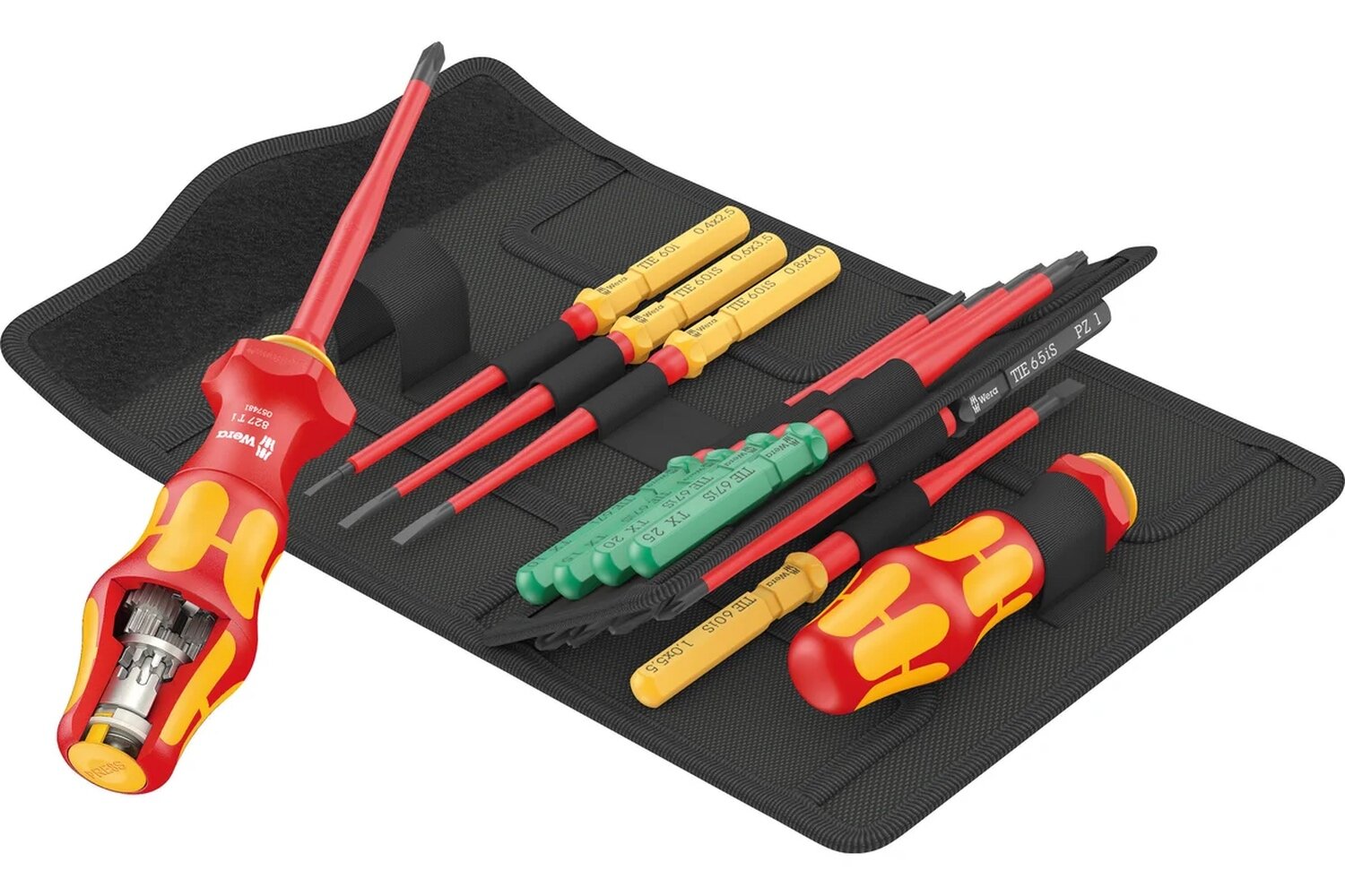 Набор насадок с 2 рукоятками-держателями WERA WE-006640, 16 пр. Kraftform Kompakt Turbo i 1 VDE Tool Finder