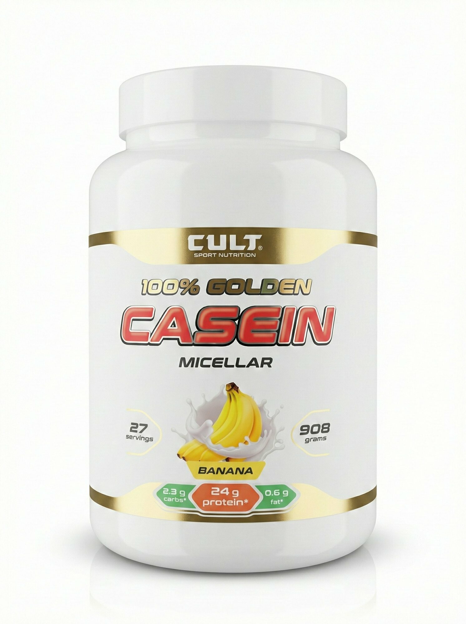 Протеин Cult Protein Casein, мицеллярный, казеиновый, банан, 900 г