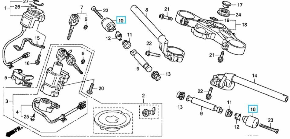 Грузик руля мотоцикла Honda; Артикул Honda: 53105MEE940 (Оригинал)