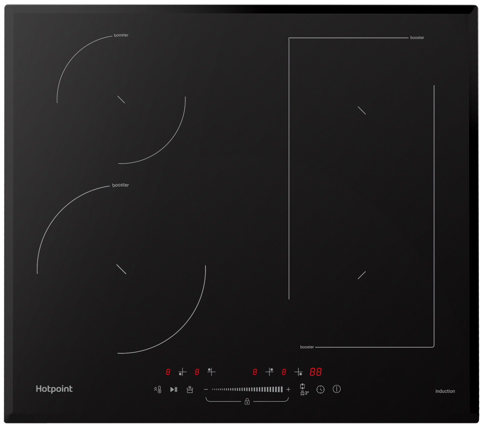 Электрическая варочная панель Hotpoint HQ 1760SC BA, стеклокерамика, черный
