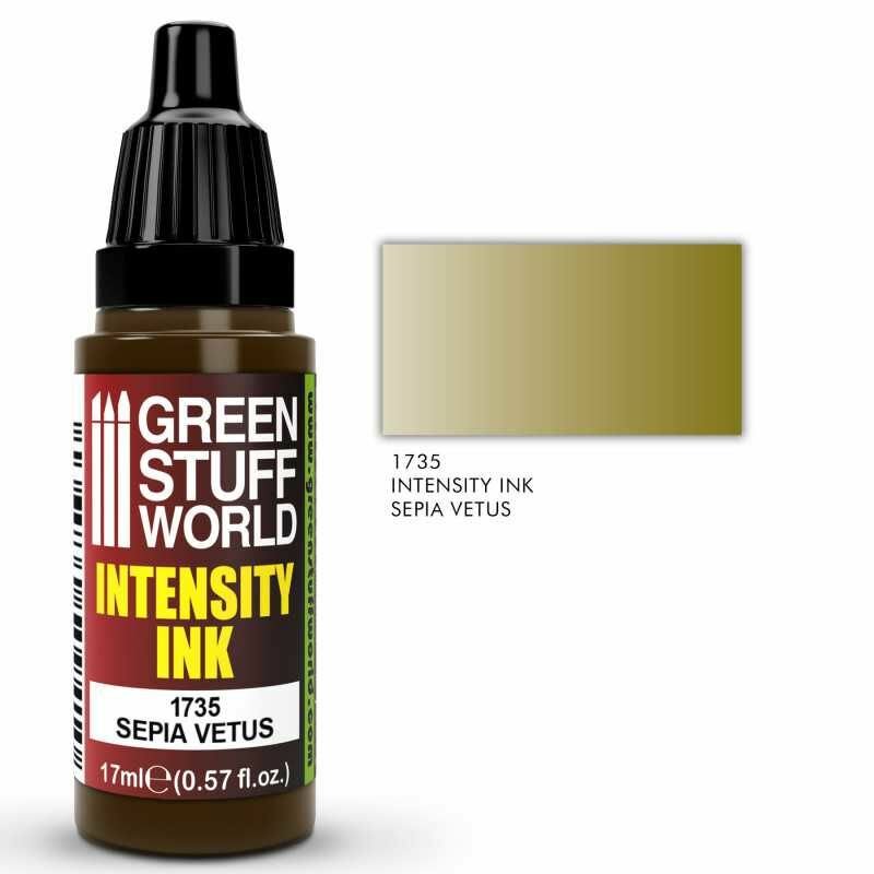 Краска акриловая 1735 цвет Sepia Vetus, 17 мл, Intensity Ink, Green Stuff World