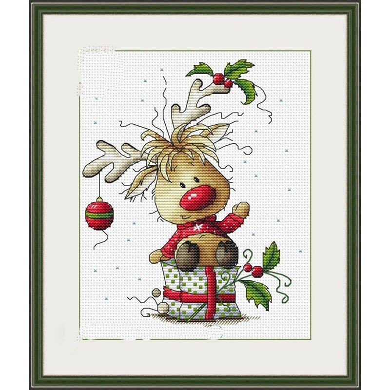 XIUSPRING Набор для вышивки крестом "Картина", 100% хлопок 18ct white