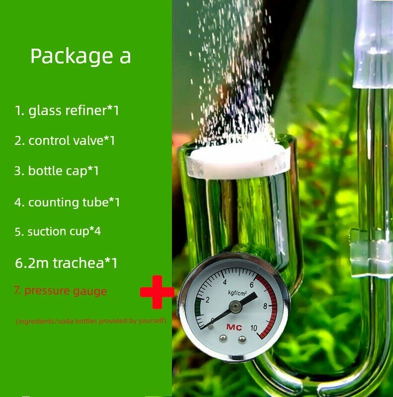 Улучшенный набор для DIY CO2 генератора с манометром - Пакет А+ (ингредиенты не включены)