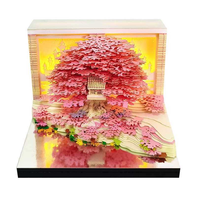3D Декоративная Поделка в Форме Деревянного Домика, Розовый Цвет, Календарь 2026 Включен