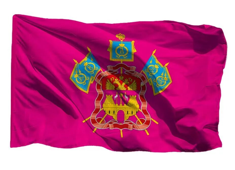 Флаг кубанских казаков - Кубанское войсковое казачье общество 70х105 см на шёлке для ручного древка