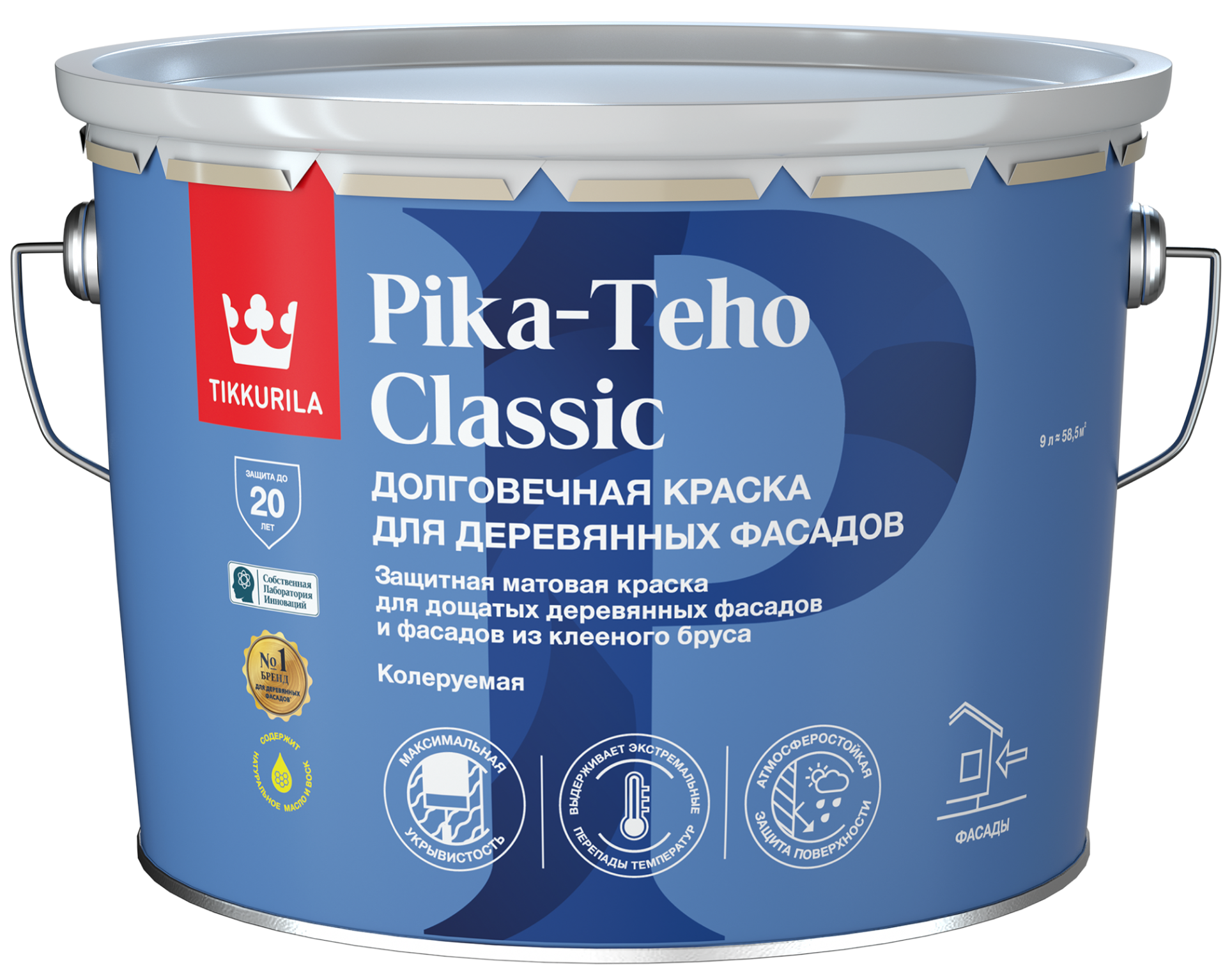 Тиккивала (тиккурила) Пика Техо Классик база А белая краска для деревянных фасадов (9л)