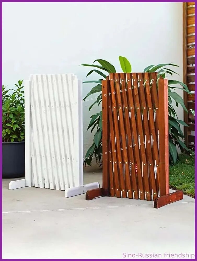 Декоративный садовый забор деревянный, цвет белый/коричневый, высота 53/66/78/107 см