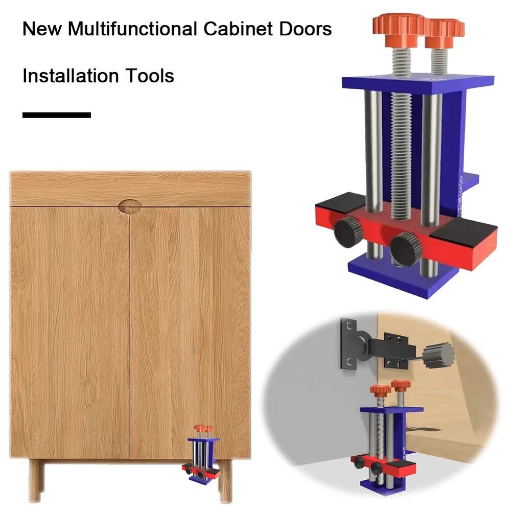 Фиксатор фасада мебельный, синий, алюминиевый сплав, для кухонных фасадов, винтовое крепление
