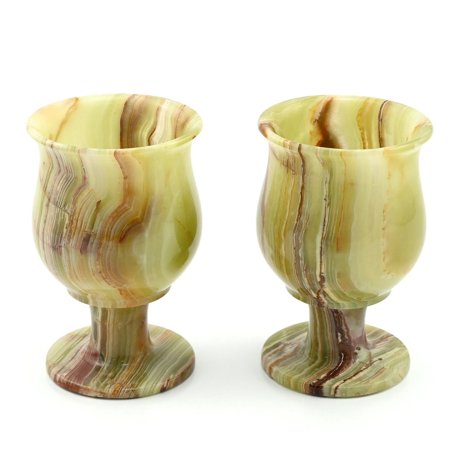 Винные бокалы из камня оникс пара (75*75*120мм) 170 мл .