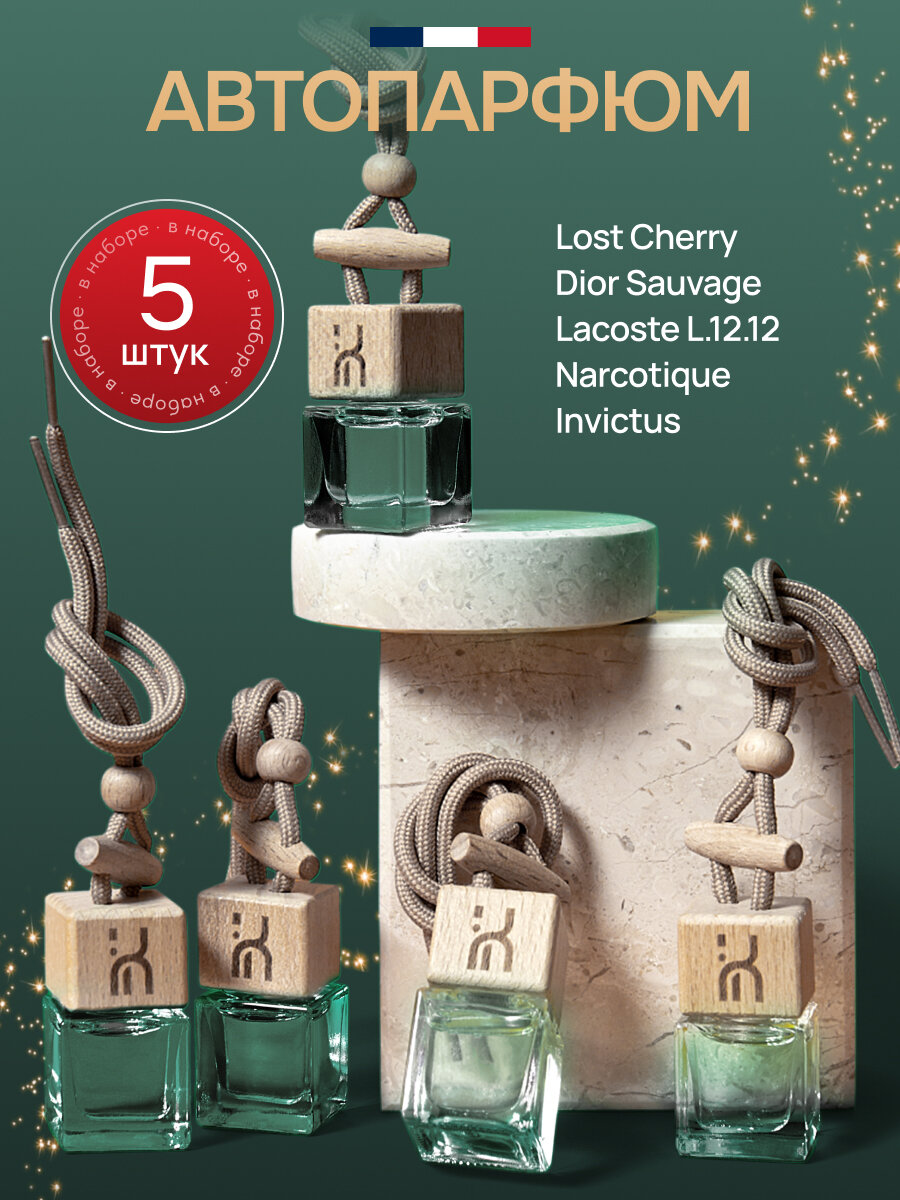 Ароматизатор для автомобиля, автопарфюм, вонючка, подарочный набор 5 шт