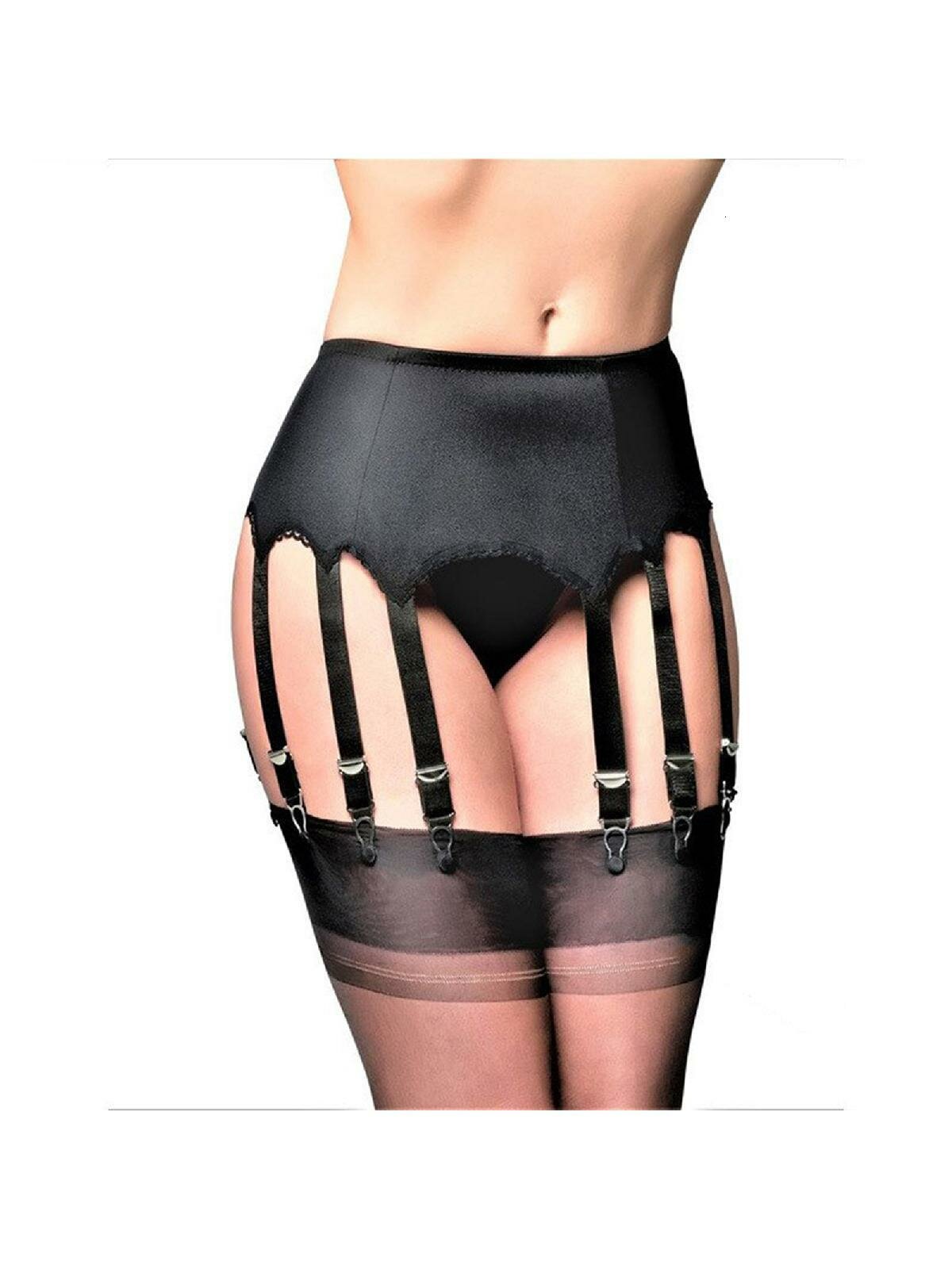 Подвязка для чулок, Черный - S