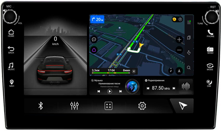 Штатная магнитола Honda Element 2002-2008 Canbox M-Line 7805-10-ELEMENT Android 10 (4G-SIM, 2/32, DSP, QLed) С крутилками