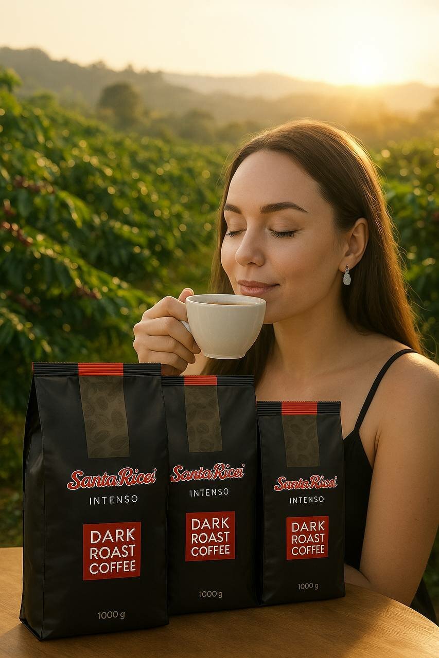 Кофе в зернах Santa Ricci Intenso 3х1000 г. Санта Ричи Интенсо