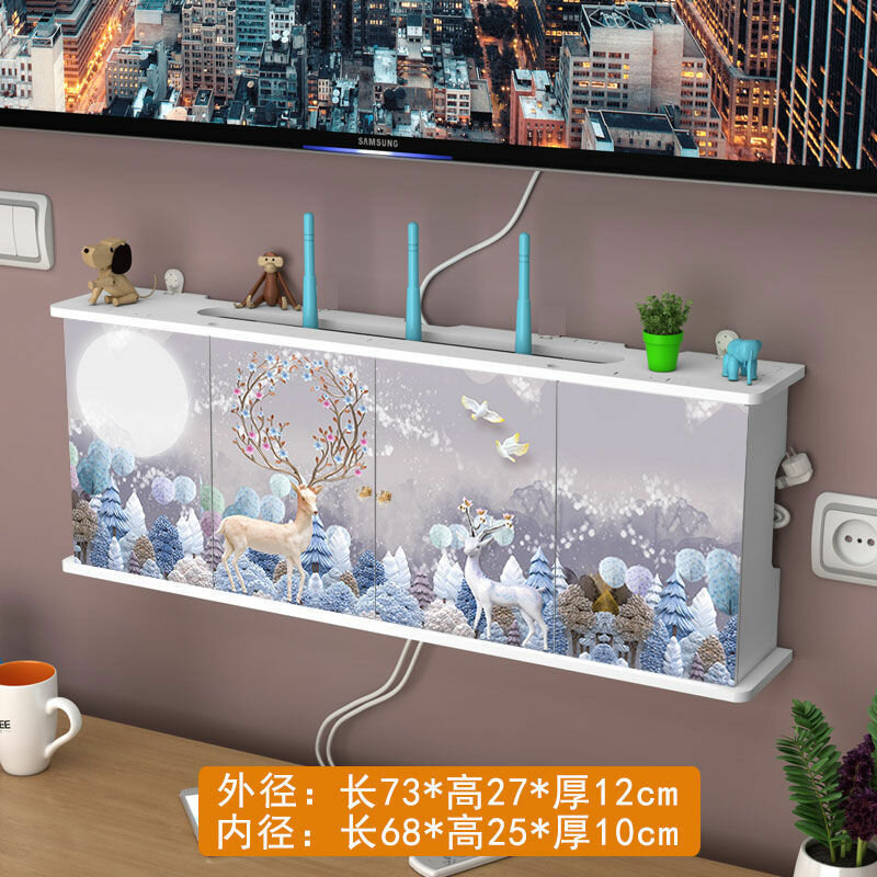 Бокс для хранения беспроводного маршрутизатора, настенный, без необходимости сверления, полка для оптического модема и ТВ-приставки.