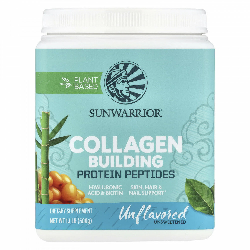 Sunwarrior, Пептиды из белка для формирования коллагена, натуральные, 500 г