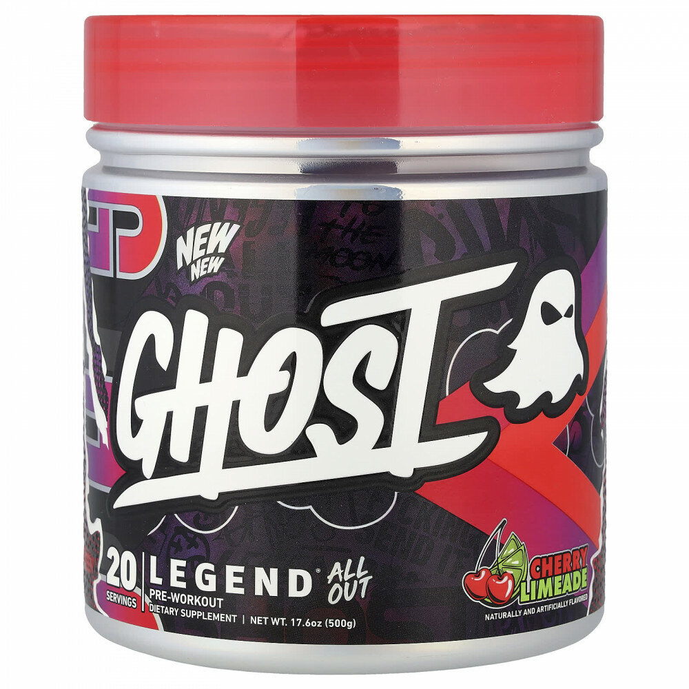 Ghost, Legend® All Out, предтренировочный комплекс, со вкусом вишневого лаймада, 500 г (17,6 унции)