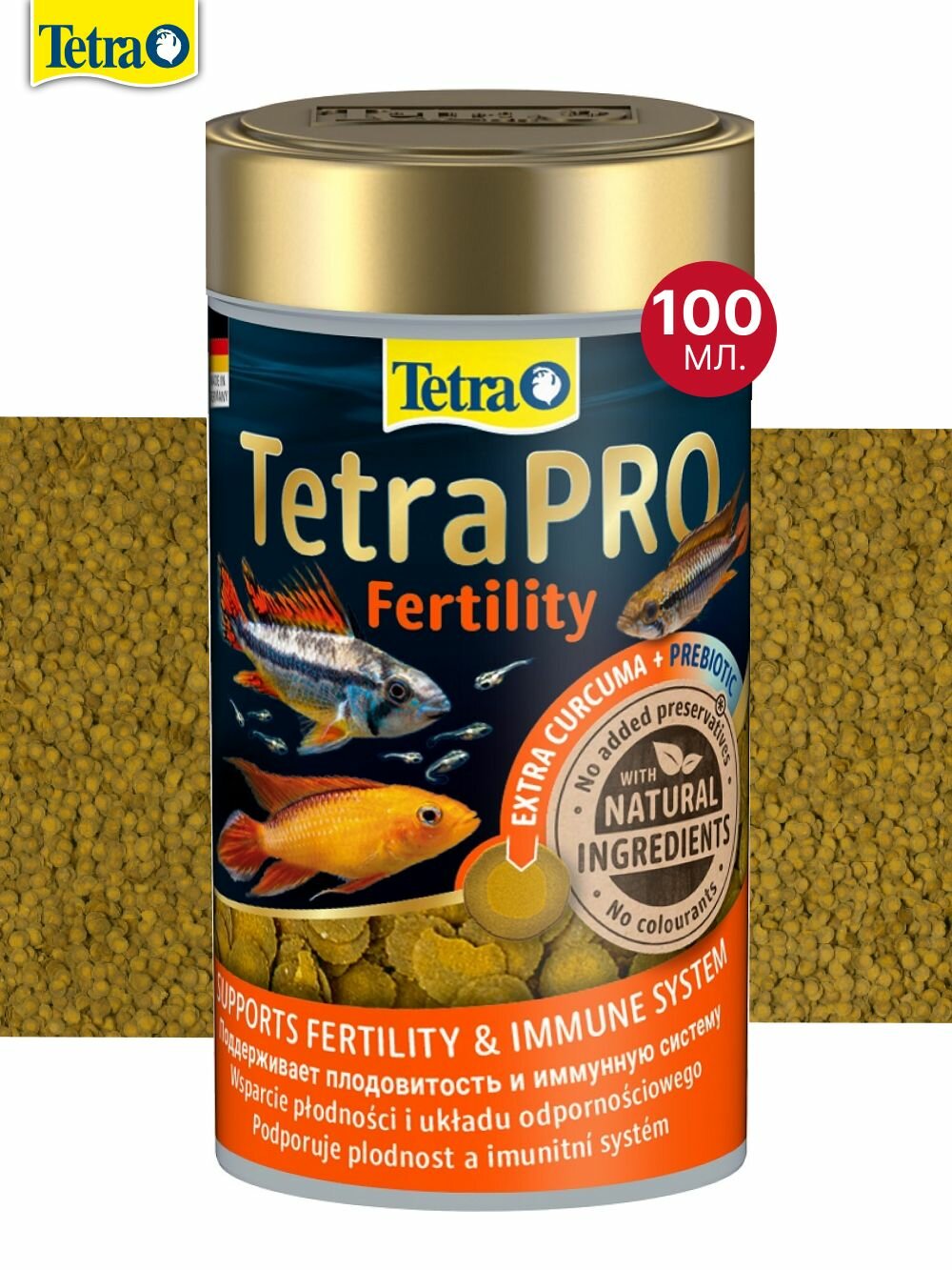 Корм для рыб TetraProFertility 100мл с куркумой для поддержания репродуктивных функций