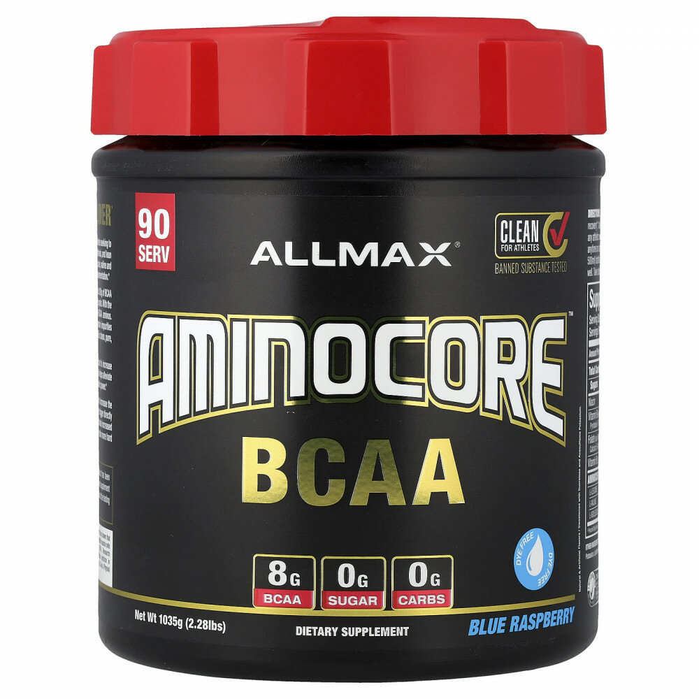 ALLMAX, AMINOCORE™ BCAA, со вкусом голубой малины, 1035 г (2,28 фунта)