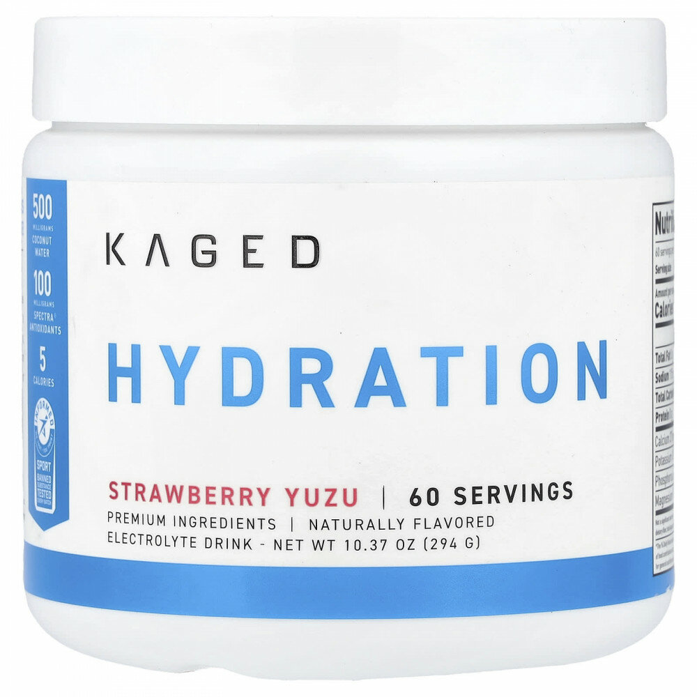 Kaged, Hydration, со вкусом клубники и юдзу, 294 г (10,37 унции)