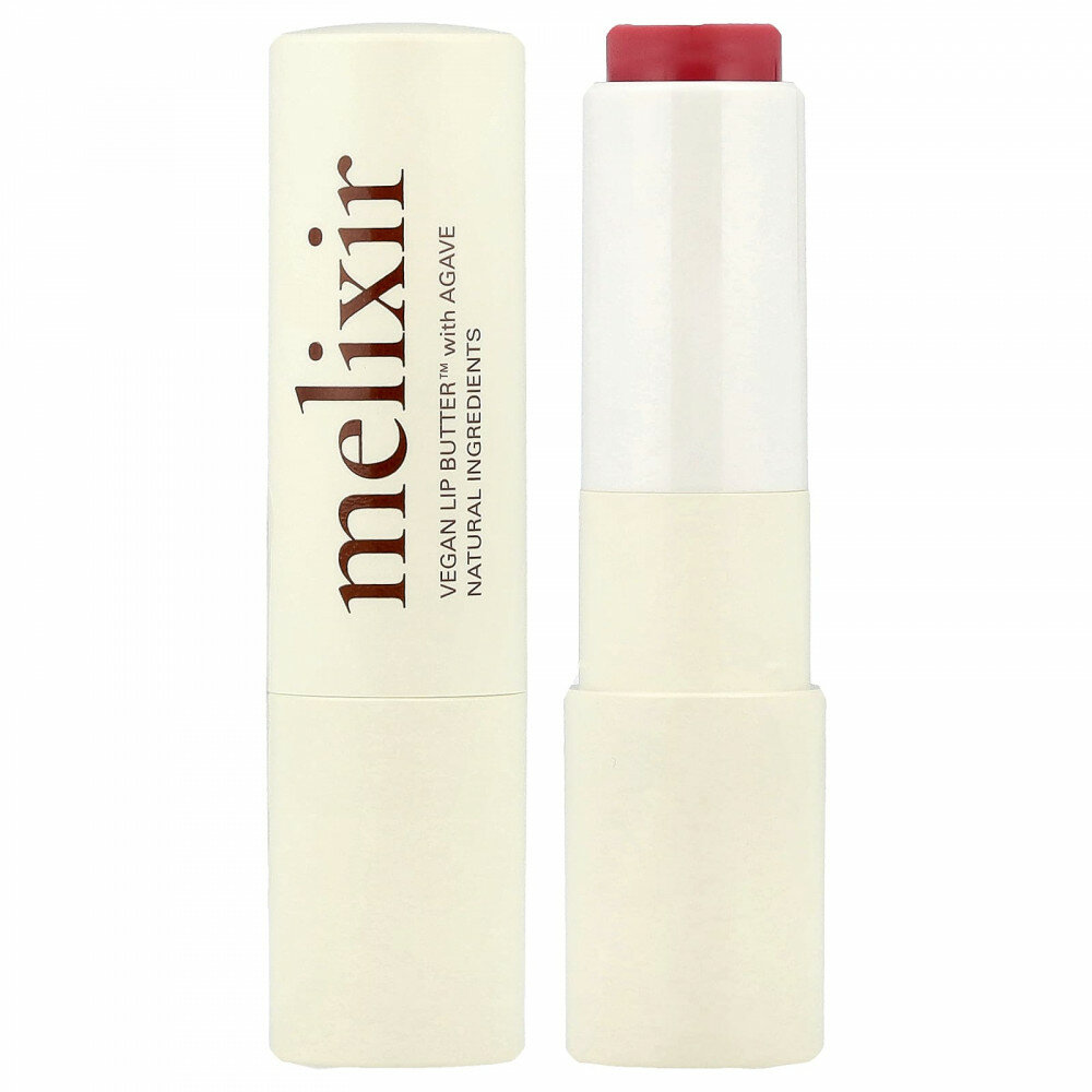 Melixir, Vegan Lip Butter™ с агавой, оттенок 05 Dewy Rose, 3,9 г (0,13 унции)